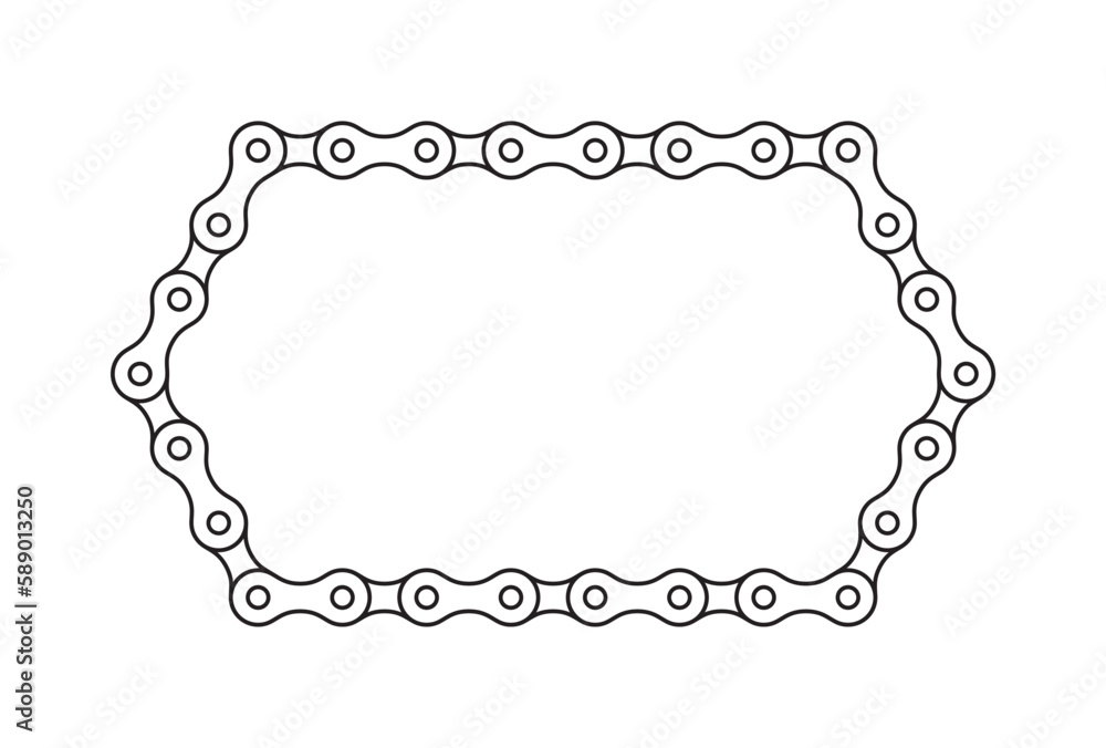 Vector line bike chain frame. Isolated on white background. Stock ...
