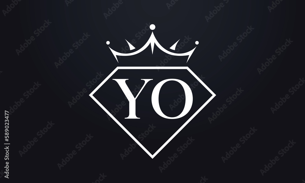 Diamond crown vector. Luxury queen logo for jewelry vector with letters ...