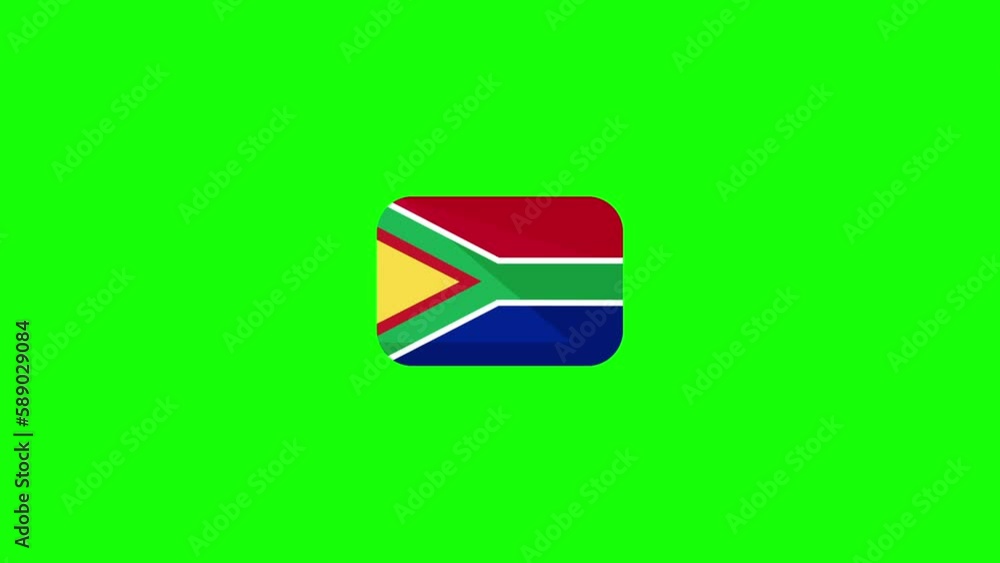 Wideo Stock: Animated South Africa flag icon design in flat icon style ...