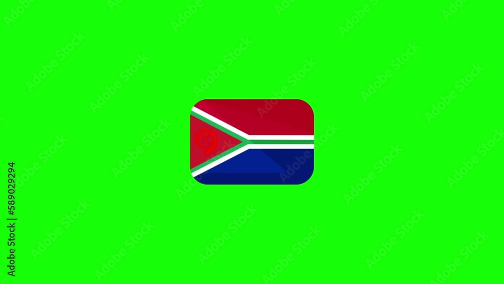 Animated Vanuatu flag icon design in flat icon style on Green screen ...