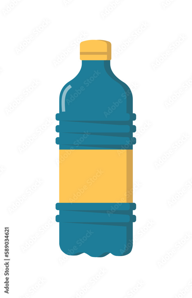 Concept Water bottle 1L. This vector illustration depicts an ordinary ...