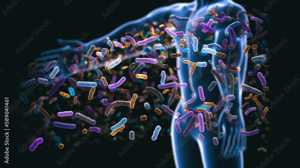 Holographic human body and gut microbiome Generative AI Stock ...