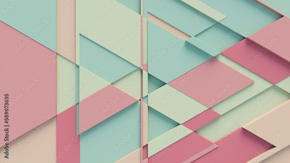 Pastel Colored Tech Background with a Geometric 3D Structure. Clean ...