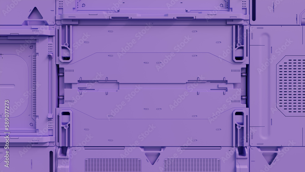Sci-Fi Wallpaper with Purple, Advanced Hi-Tech Hardware. 3D Render ...