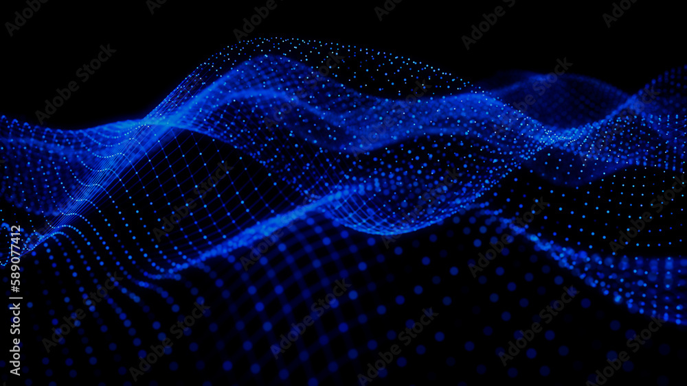 Smart Network and Connection Concept. Blue, Futuristic Digital Style ...