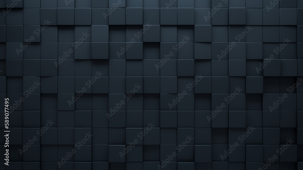 3D, Semigloss Wall background with tiles. Black, tile Wallpaper with ...