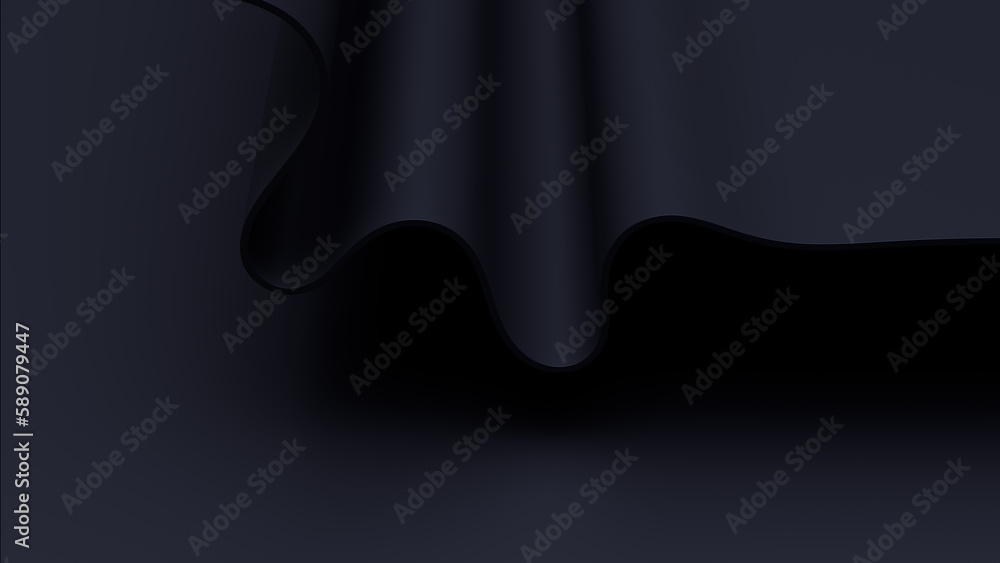 Clean 3D Abstract Background with Undulating Surface. Black Wallpaper ...