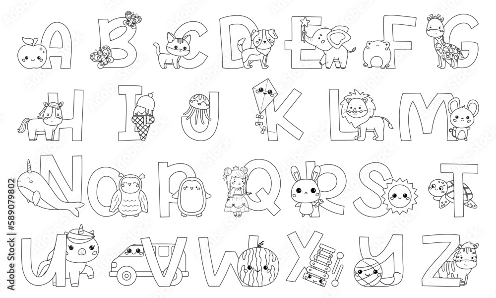 Food Alphabet Coloring Pages