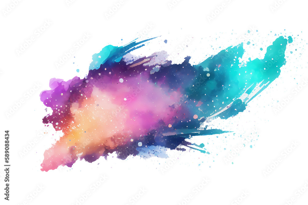 Watercolor galaxy splash on transparent png background. Generative ai ...