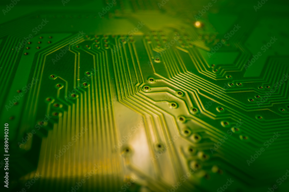 Circuit board. Technological electronic plate with roads and other ...