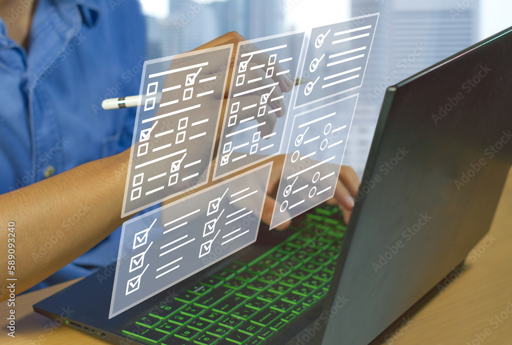 man answer and fill out survey questionnaire online form , electronic ...