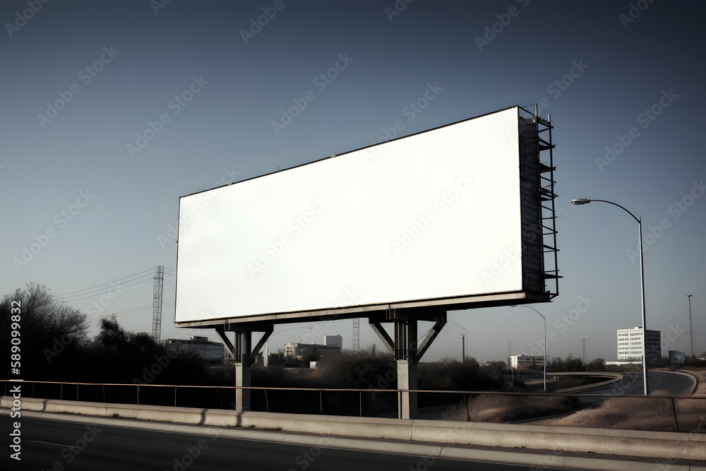 Billboard created with generative AI and post-processed Stock ...