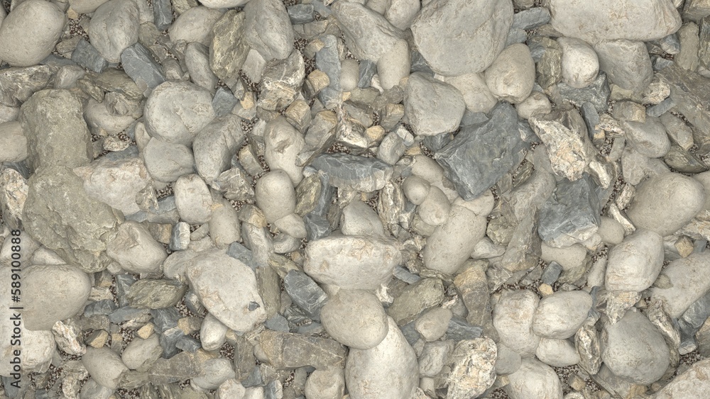 Large Crushed rock stone road building material gravel texture. Small ...