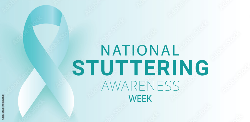 National Stuttering awareness week. Template for background, banner ...