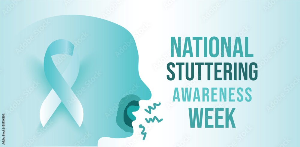 National Stuttering awareness week. Template for background, banner ...