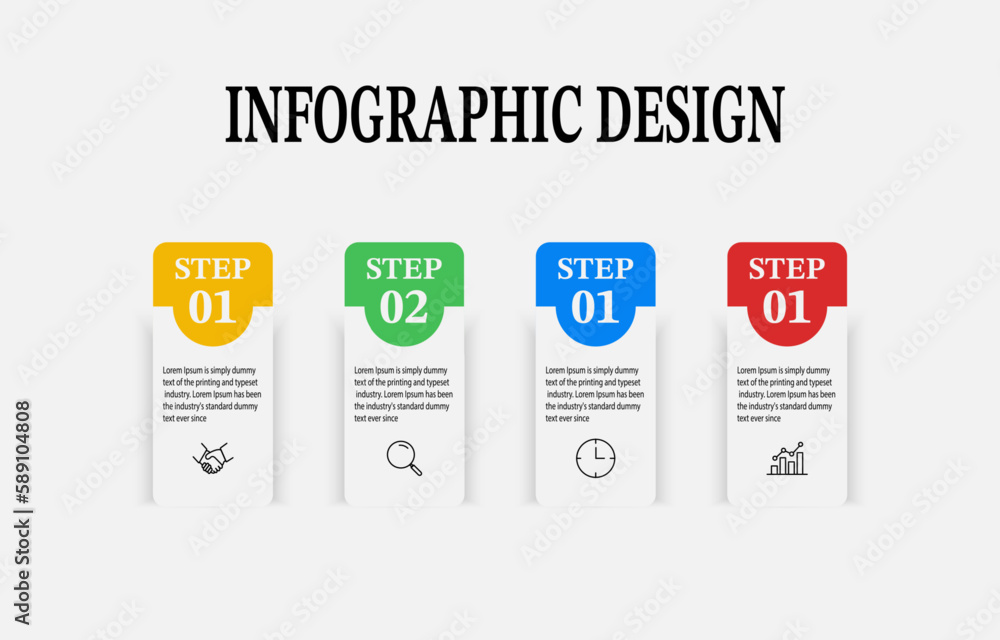 This customizable 4-option rectangular infographic design presents a ...