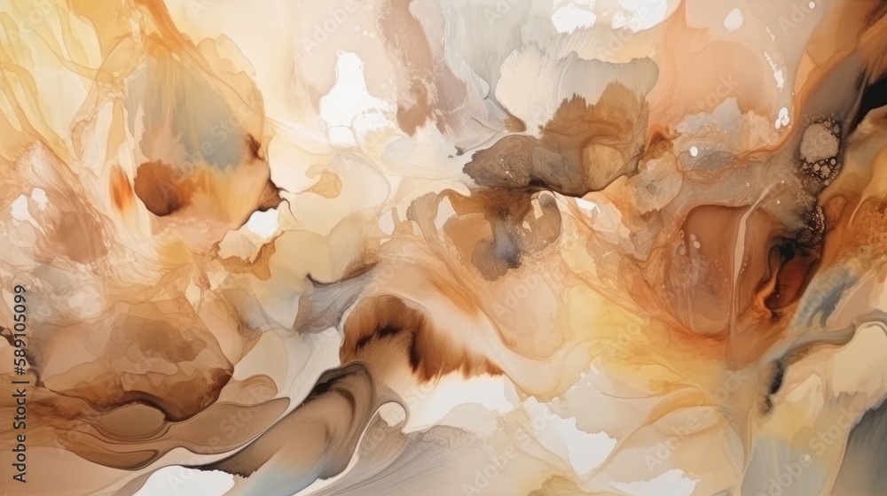 Abstract beige art. Beige fluid art texture resembles petals ...