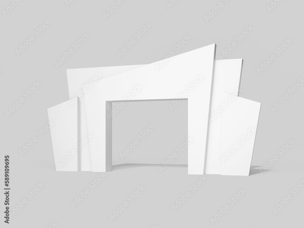 Realistic Modern Entrance Gate Mockup in Front View Setting Stock ...