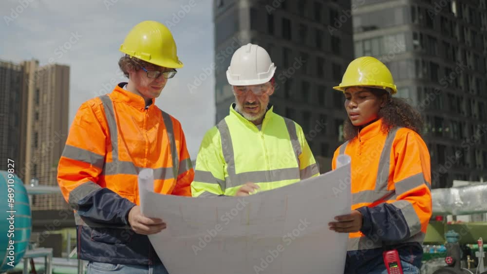 Video Stock Structural engineer and architect meeting and working with ...