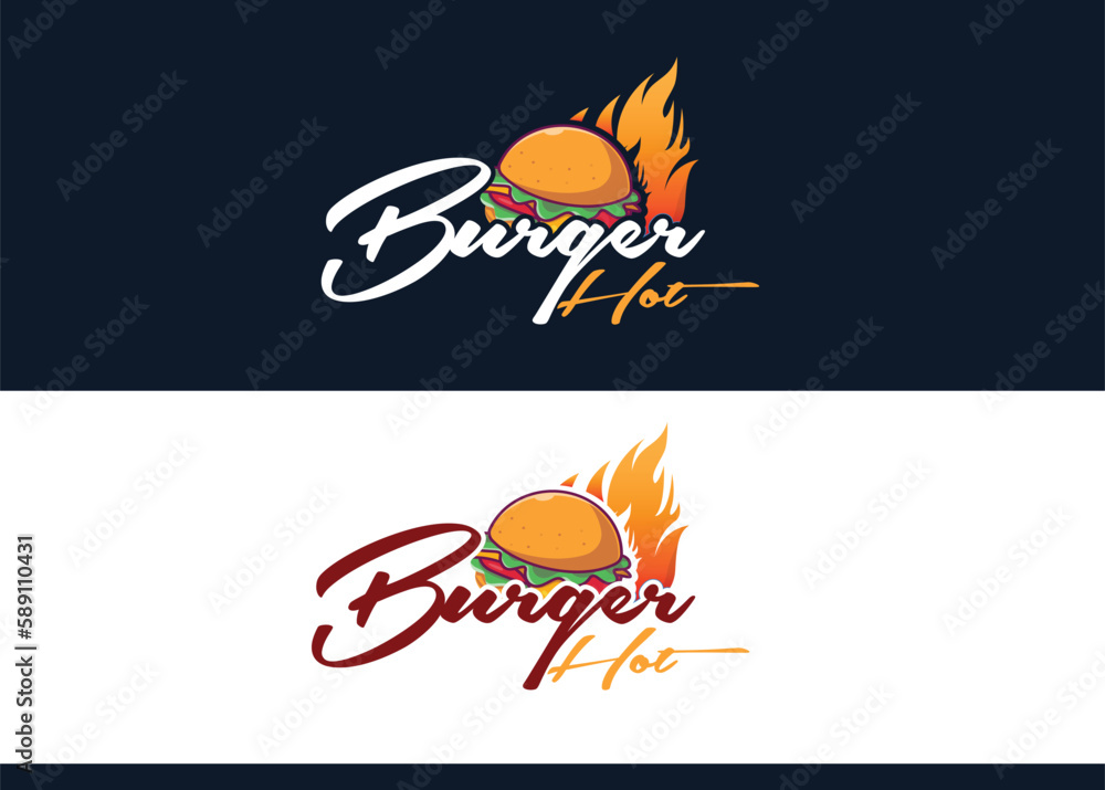Burger logo Design vector logo, fast food Stock Vector | Adobe Stock