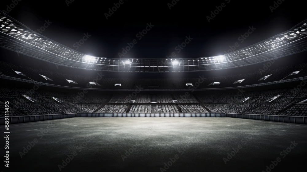 Stadium with lights background. AI generated. Stock Illustration ...