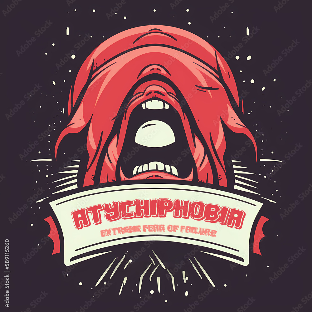 atychiphobia symptoms extreme fear of failure t-shirt design ai ...