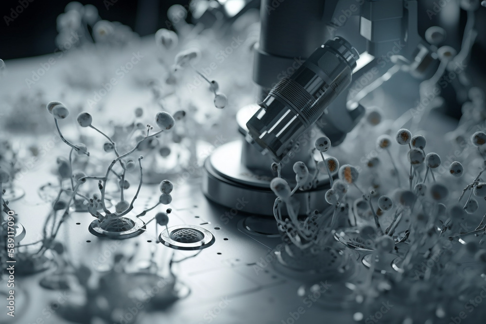 Futuristic background and textures concept. Nanotechnology abstract ...