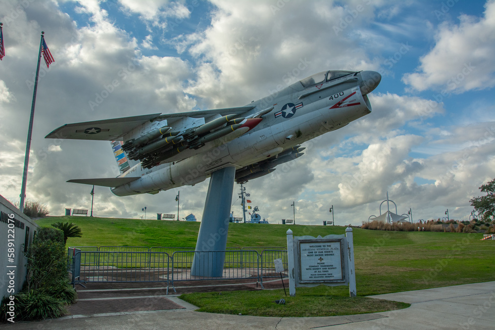 Baton Rouge, USA - December 6, 2022 - Military aircraft on Louisiana ...