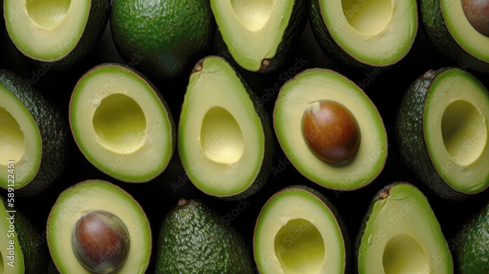 Avocado full frame texture background. Created with Generative AI ...