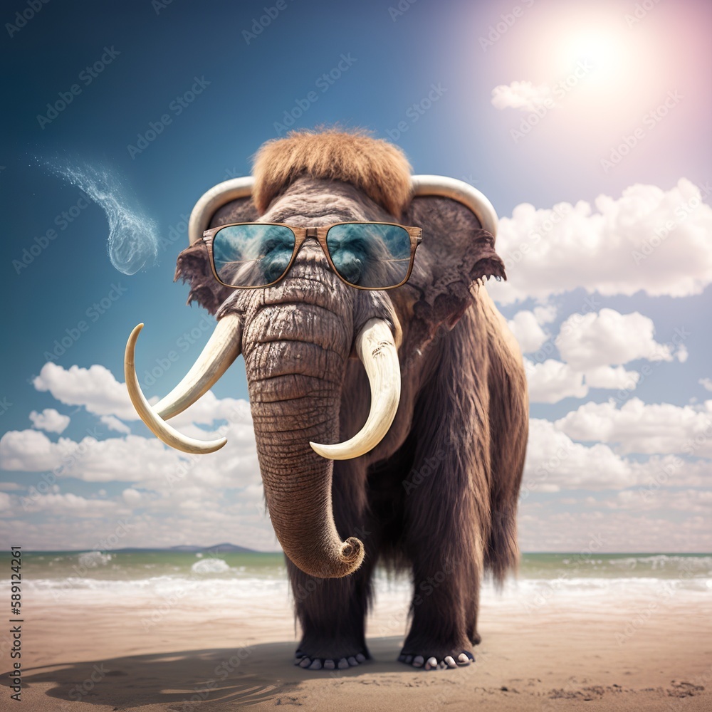 Woolly Mammoth an enormous mammal extinct animal vacationing on the ...