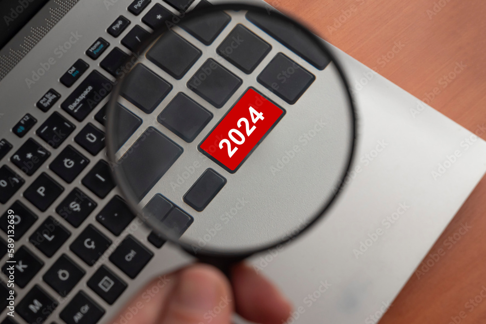 2024 on the red key on the computer keyboard. 2024 idea concept. Stock ...