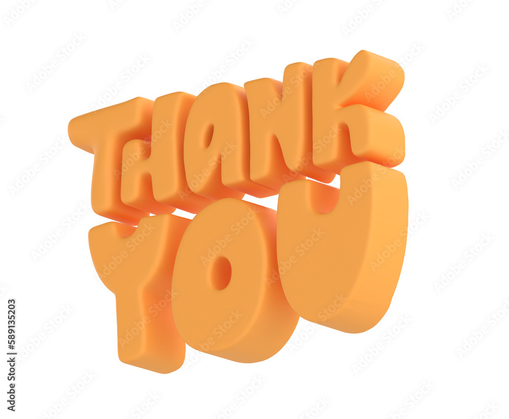 Thank you orange lettering 3d text icon hand drawn, thanksgiving day ...
