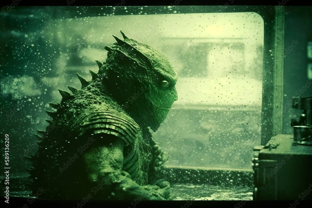 Humanoid swamp creature in dystopian environment character concept ...