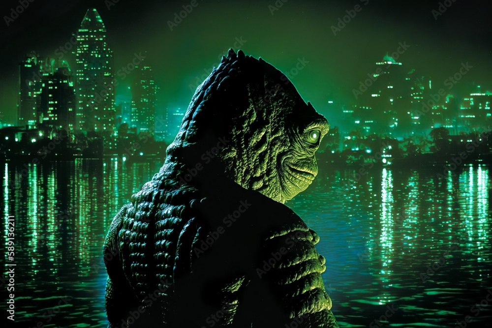 Humanoid swamp creature in dystopian environment character concept ...