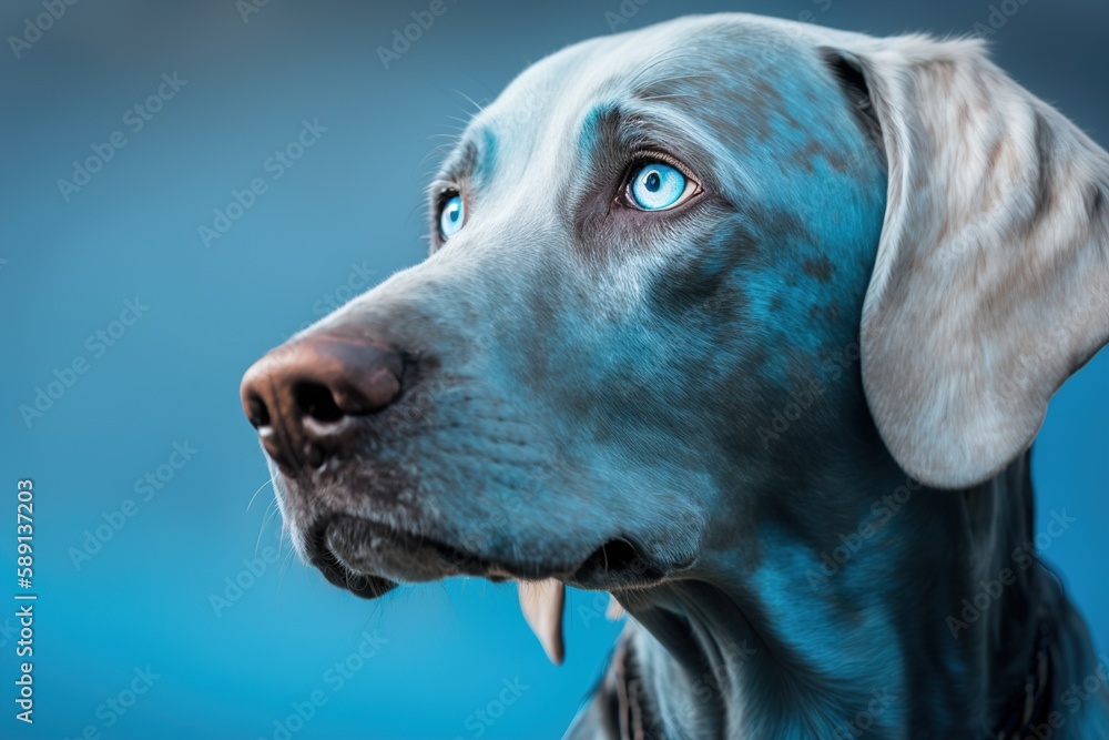 dog blue background. AI generation Stock Illustration | Adobe Stock