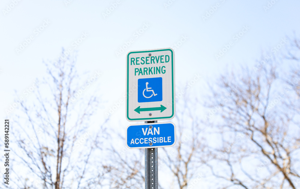 The handicap sign is a blue and white symbol of accessibility. It ...