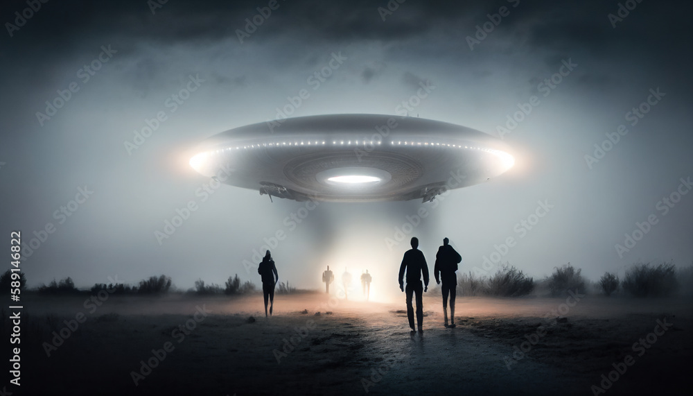 Close encounter of the third kind with a UFO flying saucer spaceship ...