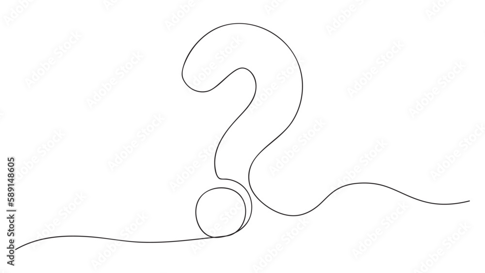 Question Mark, continuous one line drawing, vector illustration Stock ...