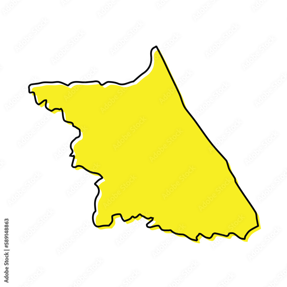 Simple outline map of Gangwon is a region of Korea Stock Vector | Adobe ...