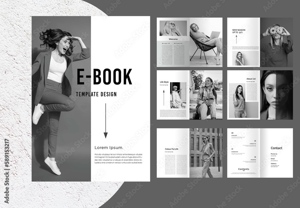 E Book Design Magazine Template Stock Template | Adobe Stock