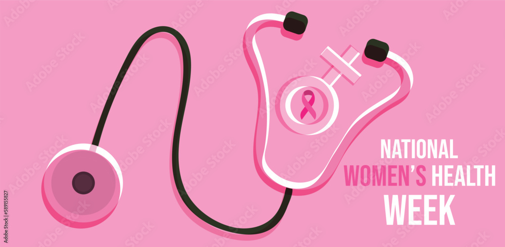 May is National Women's health week. Template for background, banner, card, poster. Vector ...
