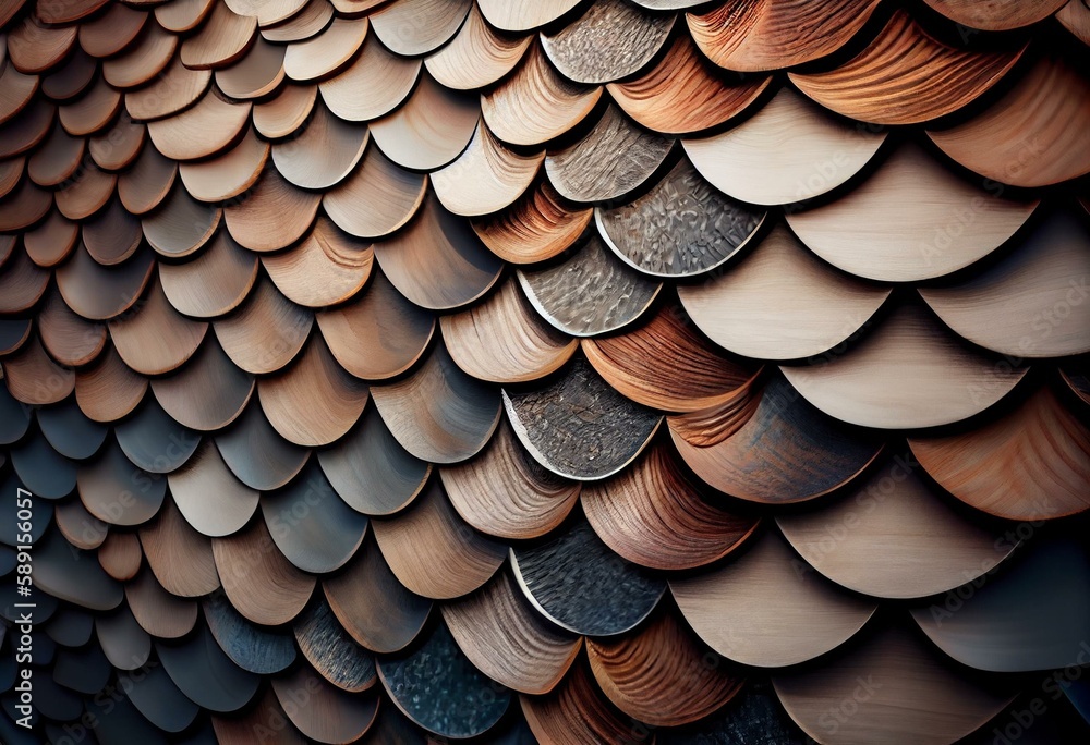 Fish Scale, Natural Wall background with tiles. Timber, tile Wallpaper ...