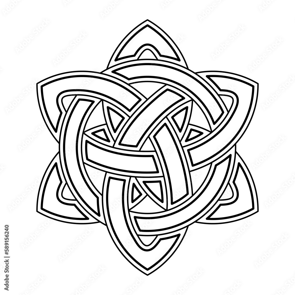Knot star vector illustration. Celtic style interlaced pattern isolated ...