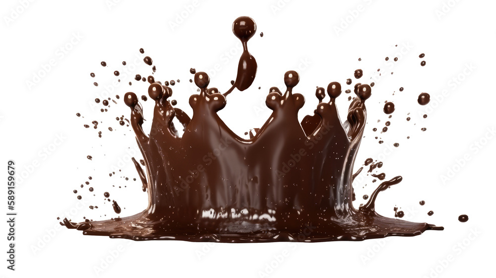 Hot chocolate crown splash on isolated transparent background png ...