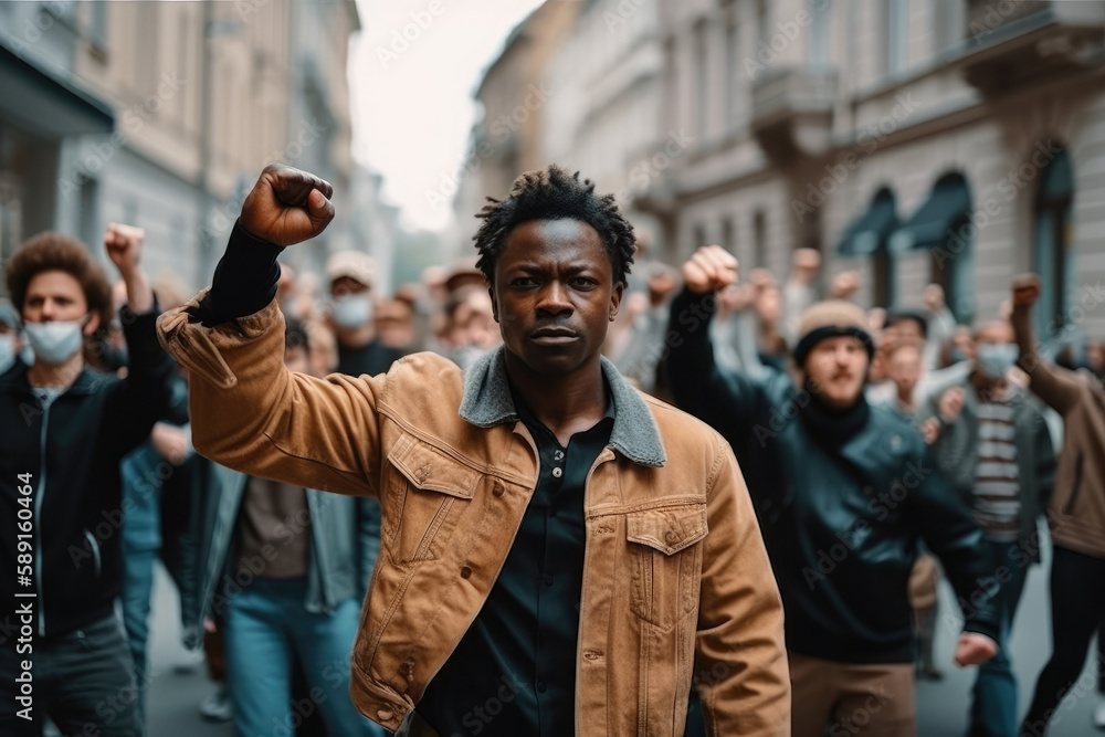 Generative AI illustration of confident young African American male ...