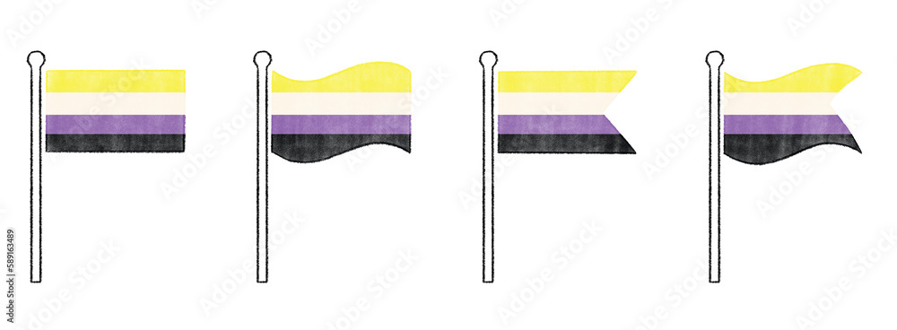 Hand drawn non binary transgender flag pencil crayon texture ...