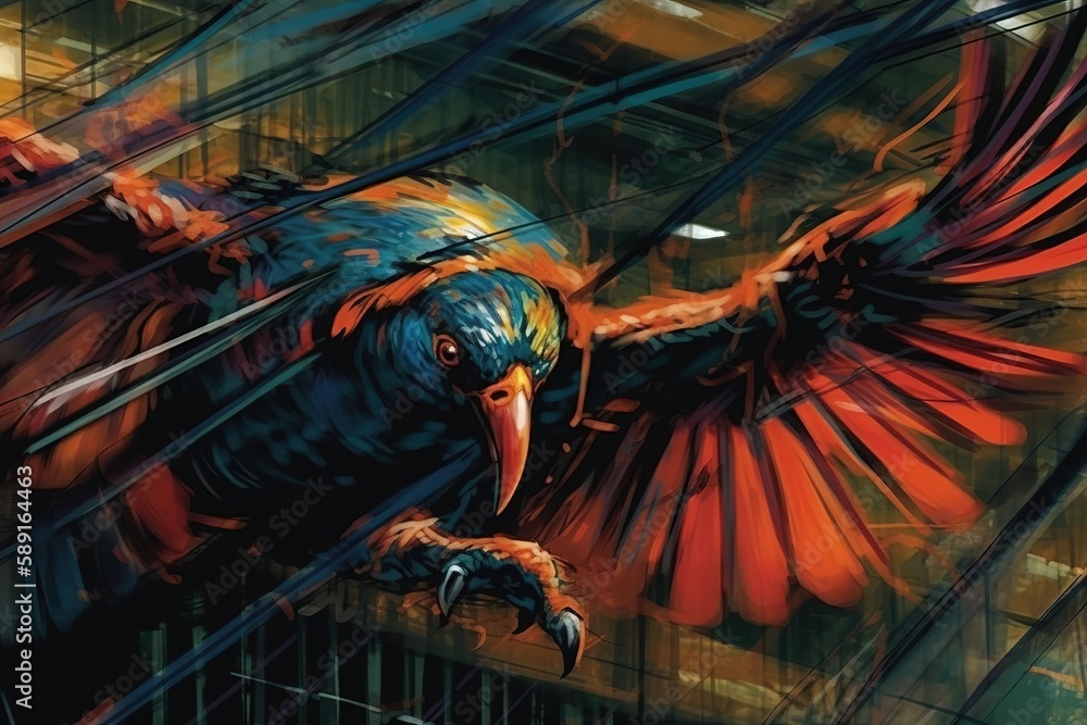Vector artwork of a bird escaping from a cage, symbolizing freedom ...