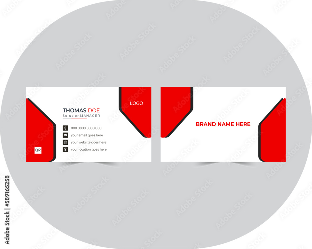 Business card design with bleed area. double side creative business ...