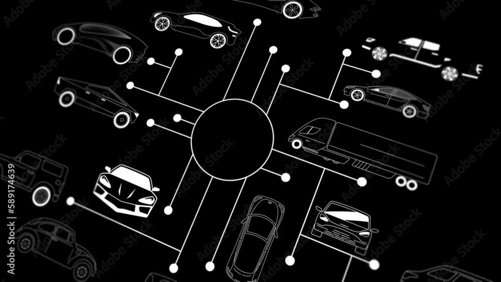 Electric Car Dashboard. Display showing GPS, map, battery, speed, time ...