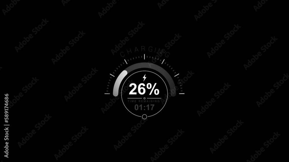Video Stock Animated circle charging 1 percent to 100 percent ...